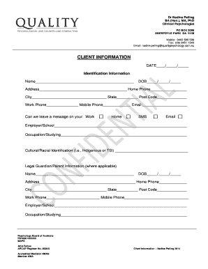 Fillable Online 2014 Client Information form - Welcome to Quality Fax ...