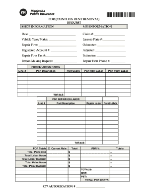 Fillable Online mpi mb REQUEST SHOP INFORMATION MPI INFORMATION Line ...