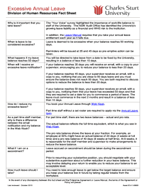 Fillable Online Excessive Annual Leave Fax Email Print - pdfFiller