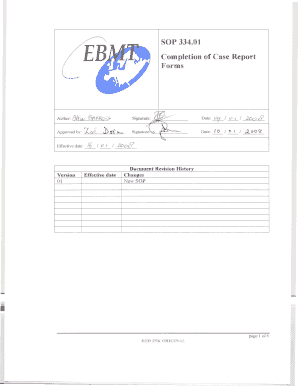 Fillable Online SOP 33401 Completion of Case Report Forms Fax Email ...