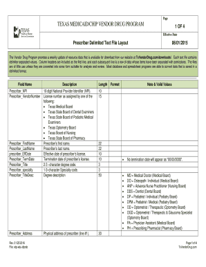 Fillable Online Page TEXAS MEDICAIDCHIP VENDOR DRUG PROGRAM 1 OF 4 Fax ...