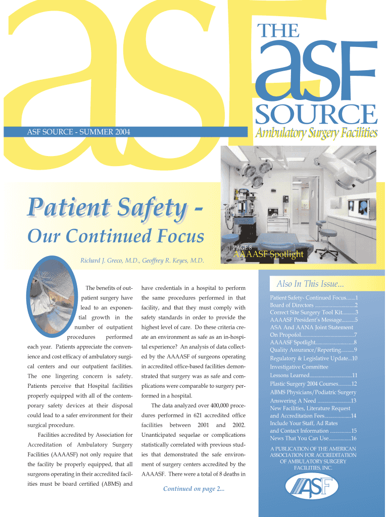 Fillable Online aaaasf Patient Safety - Patient Safety - AAAASF ...