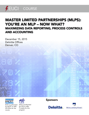 Fillable Online MASTER LIMITED PARTNERSHIPS MLPS YOURE AN MLP NOW WHAT ...