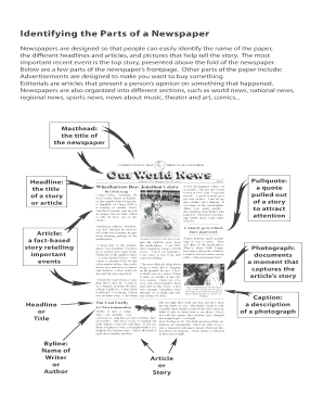 Fillable Online Identifying the Parts of a Newspaper Fax Email Print ...