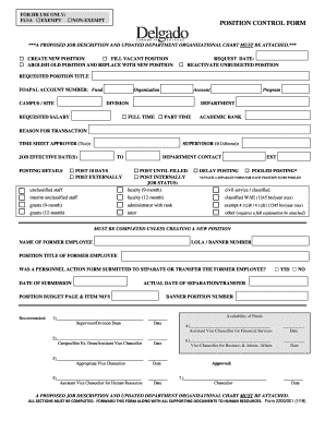 Fillable Online docushare3 dcc FOR HR USE ONLY A EXEMPT NON- POSITION ...