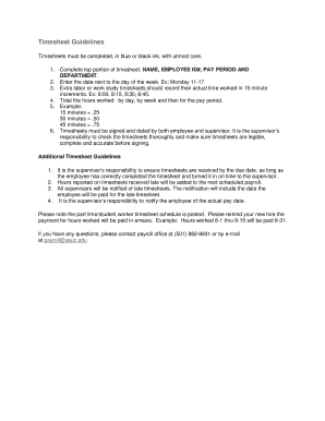 Fillable Online Timesheet Guidelines Fax Email Print - pdfFiller