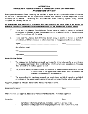 Fillable Online asub APPENDIX A Disclosure of Potential Conflict of Interest or Fax Email Print ...