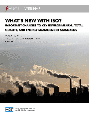 Fillable Online WHATS NEW WITH ISO - EUCI Fax Email Print - pdfFiller