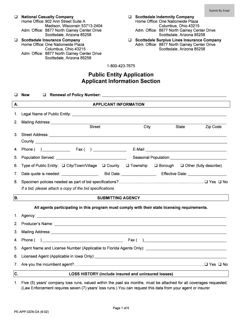 Fillable Online Public Entity Application Applicant Information Section ...