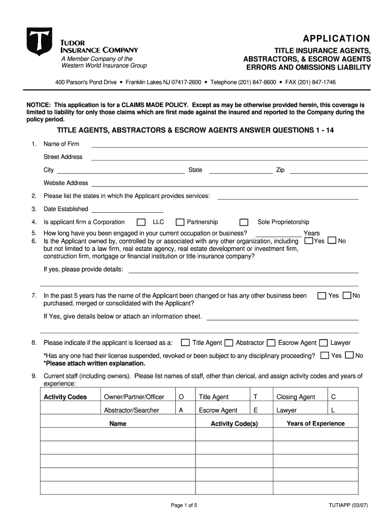 Fillable Online TITLE INSURANCE AGENTS, Fax Email Print - pdfFiller