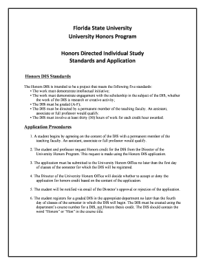 Fillable Online honors fsu Honors DIS.docx - honors fsu Fax Email Print ...