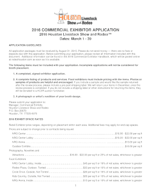 Fillable Online 2016 COMMERCIAL EXHIBITOR APPLICATION Fax Email Print - pdfFiller