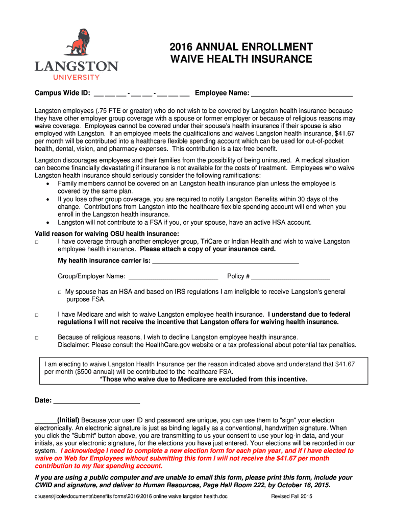 Fillable Online langston Langston employees ( - langston Fax Email ...