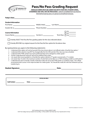 Fillable Online mjc PassNo Pass Grading Request - mjcedu Fax Email ...