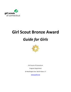 Fillable Online gsofct Girl Scout Bronze Award - GSOFCT - gsofct Fax ...