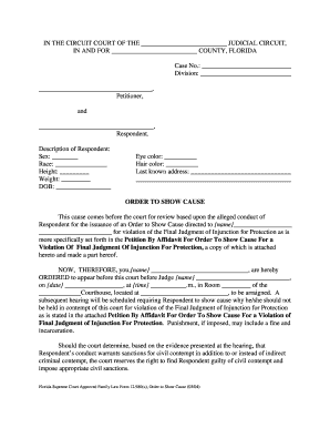 Fillable Online ORDER TO SHOW CAUSE - Legal Fill Fax Email Print ...