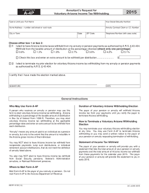Fillable Online Arizona Form A-4P - NRSforU Fax Email Print - pdfFiller