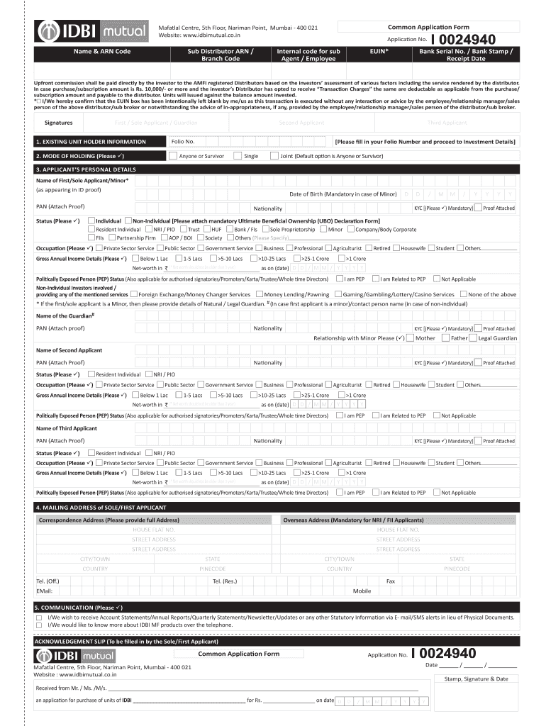 Fillable Online Common Applica I 0024940 - Emkay Global Financial Services Fax Email Print ...