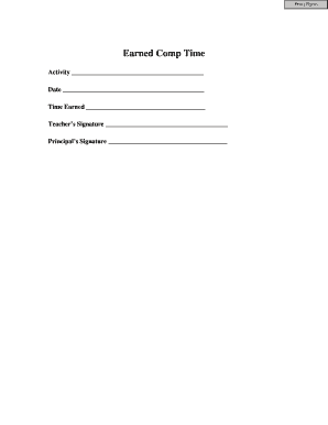 Fillable Online Earned Comp Time Fax Email Print - pdfFiller