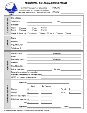 Fillable Online RESIDENTAIL BUILDING ZONING PERMIT Fax Email Print ...