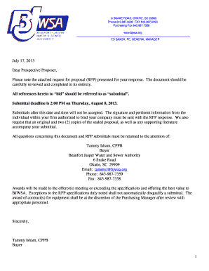 Fillable Online bjwsa Bid should be referred to as submittal - bjwsa ...