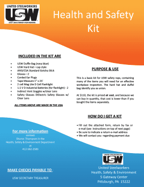 Fillable Online assets usw Health and Safety Kit - United Steelworkers ...