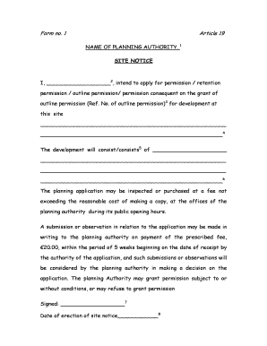 Sample Site Notice - Donegal County Council - Fill and Sign Printable ...