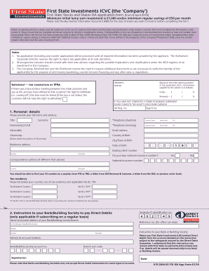 Fillable Online First State Investments ICVC the Company First State ...