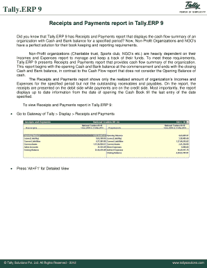 Fillable Online Receipts and Payments report in Tally Fax Email Print ...