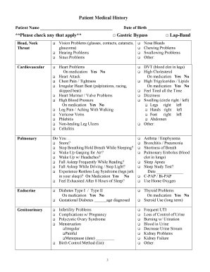 Fillable Online Patient Medical History - TriHealth Fax Email Print ...
