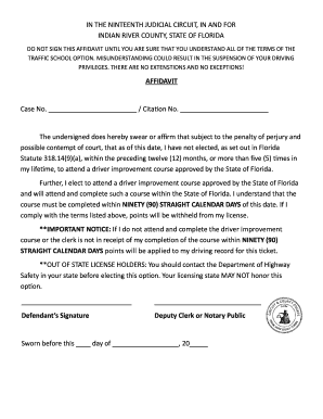 Fillable Online clerk indian-river DO NOT SIGN THIS AFFIDAVIT UNTIL YOU ...