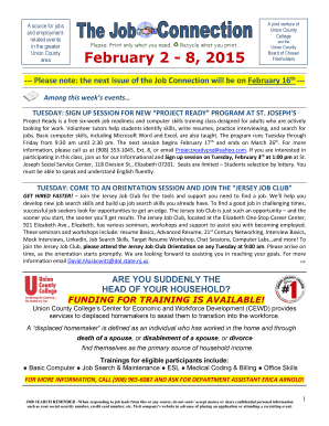 Fillable Online --- Please note: the next issue of the Job Connection ...