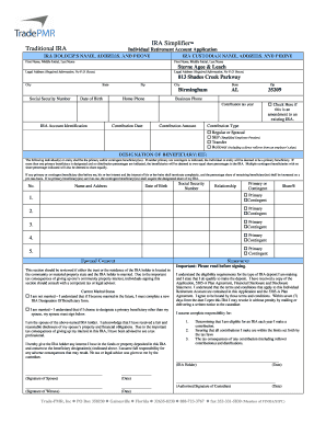 Fillable Online IRA Simplifier Traditional IRA Individual Retirement ...
