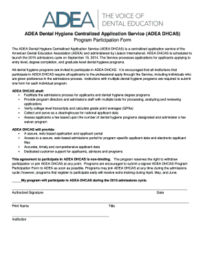 Fillable Online adea ADEA Dental Hygiene Centralized Application ...