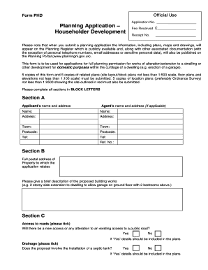 Fillable Online planningni gov Planning Application Householder ...