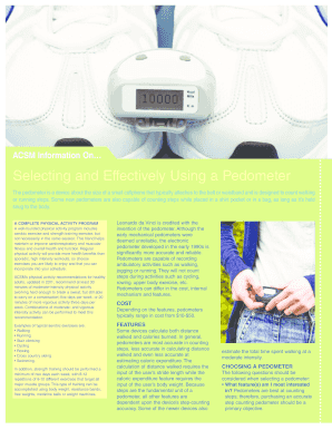 Fillable Online Selecting and Effectively Using a Pedometer Fax Email Print - pdfFiller