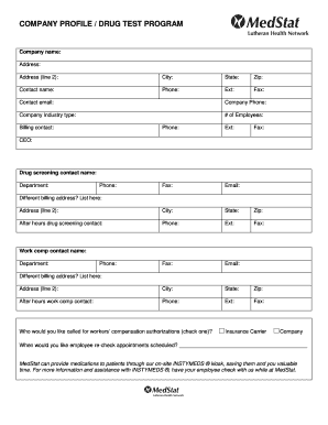 Fillable Online COMPANY PROFILE DRUG TEST PROGRAM Fax Email Print ...