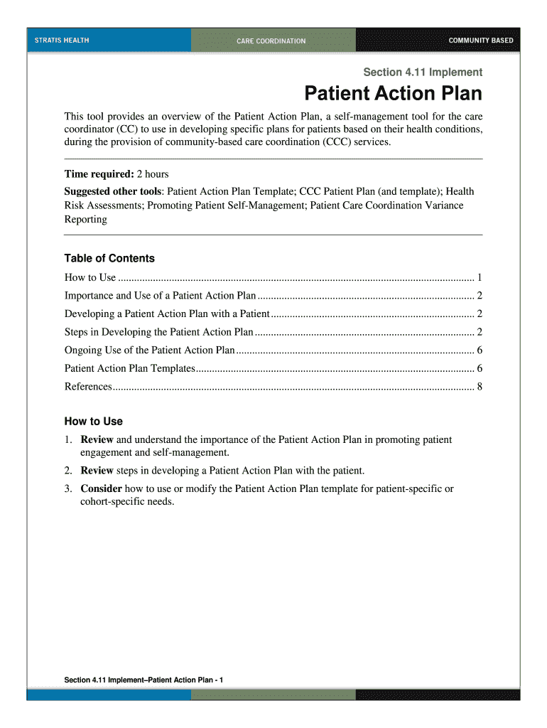 Fillable Online This tool provides an overview of the Patient Action ...
