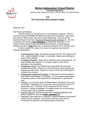 Fillable Online UIL Application Letter 13-14 Fax Email Print - pdfFiller