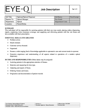 Fillable Online Optician - Dispenser Fax Email Print - pdfFiller