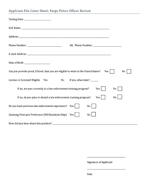 Fillable Online Fargo Police Department Background Investigative Packet ...
