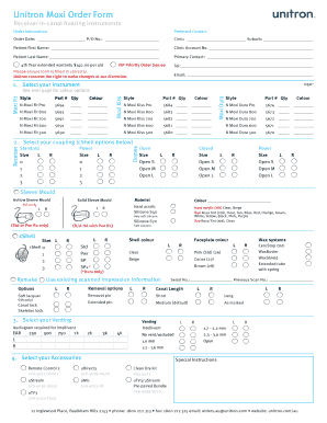 Fillable Online Unitron Moxi Order Form Fax Email Print - pdfFiller