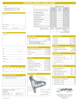 Fillable Online UNITRON BREEZE ORDER FORM Fax Email Print - pdfFiller