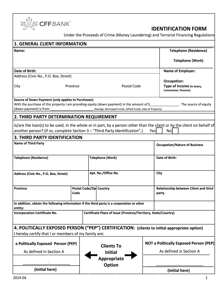 Fillable Online IDENTIFICATION FORM - FNF Canada Fax Email Print ...