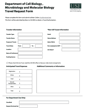 Fillable Online biology usf Department of Cell Biology , Microbiology ...