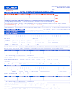 Fillable Online Reliance Common Application Form - Lemon Fundz Fax ...