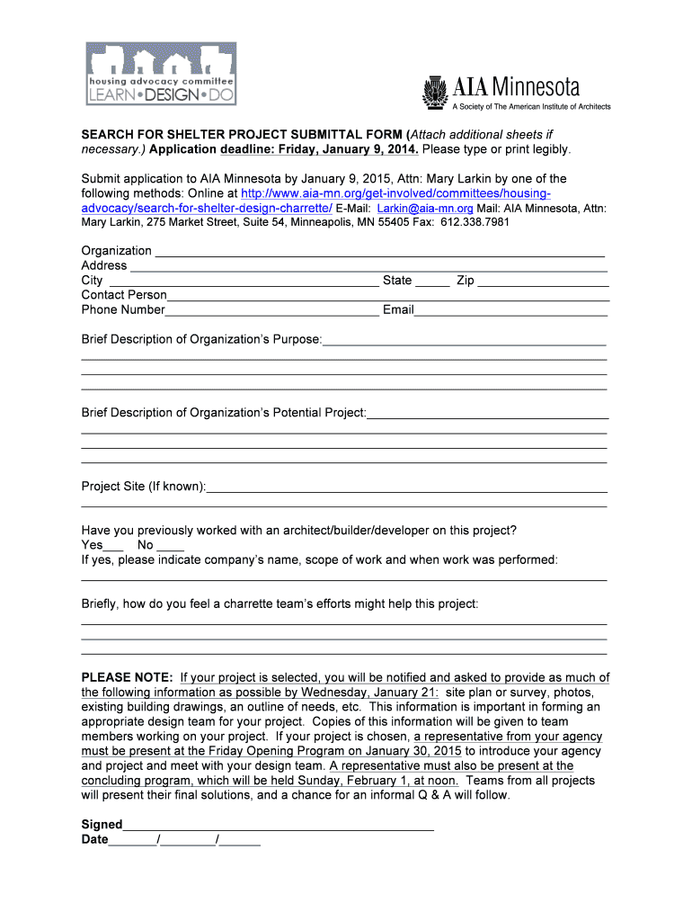 Fillable Online aia-mn 2015 SFS Application Form Letterdocx Fax Email ...