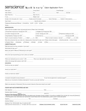 Fillable Online 67697 salon application Fax Email Print - pdfFiller