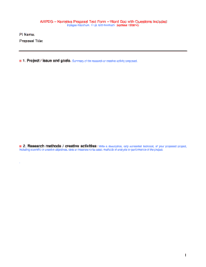 Fillable Online research fsu 1 Project issue and goals - Florida State University Fax Email ...