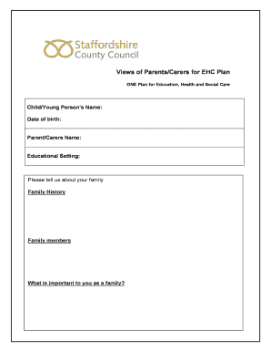 Fillable Online staffordshire gov Parent-Carer-Views-Form-PDF ...